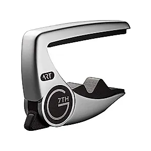 G7th Performance 3 ART Capo - 6 String, Silver - Bundled with Dunlop Pick Pack