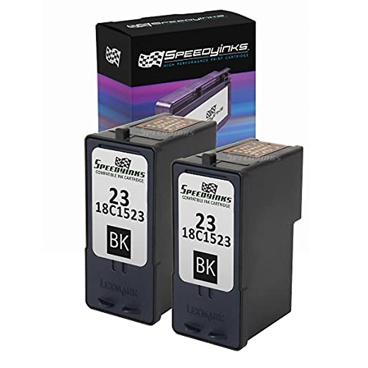 Speedy Inks Remanufactured Ink Cartridge Replacement for Lexmark 23 (Black, 2-Pack)