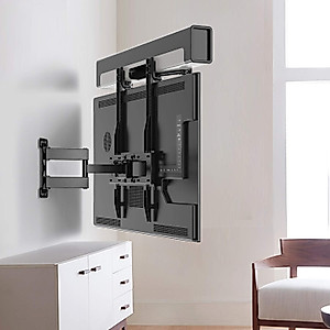 WALI Universal Sound Bar Mount - Adjustable Holder for Samsung, Bose, Sonos,Lg,Vizio and Most Soundbars 20''-45'' Wide, Extends 1.6 to 7.2 Inches, Supports 33 lbs, Easy Installation, Black