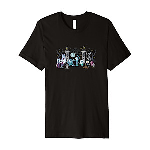 The Haunted Mansion Iconic Characters At Mansion's Entrance Premium T-Shirt