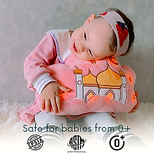 Mommy Yasmin - Soothe & Glow Talking Cloud | Muslim & Islamic Toy | Eid Gift | Quran & Dua | Interactive + Relaxing | Remote | for Baby + Toddlers + Kids (Pink)
