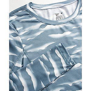 Reebok Women's Performance Thermal Shirt - Athletic Base Layer Long Sleeve Shirt (S-XL), Size X-Large, Ashley Blue Print