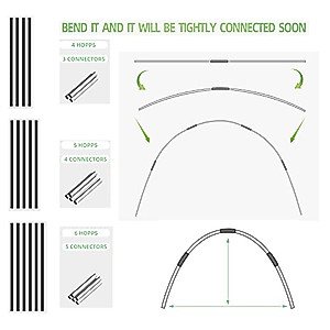 Garden Hoops - Hoop House Greenhouse DIY Garden Hoops for Raised Beds,Fiberglass Support Hoops Frame Plant Hoops for Garden Netting,Garden Tunnel Hoops,Row Cover Hoops Kit 30pcs