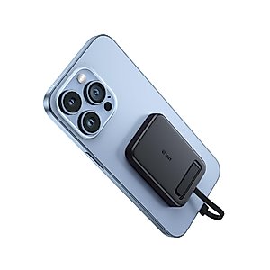 EMNT Mini Magnetic Portable Charger for iPhone,5200mAh Power Bank with Built-in Cable, Battery Pack Compatible with iPhone 14/13/12/11 Pro/Max/X/8/7/6 etc, Non-Wireless Charging