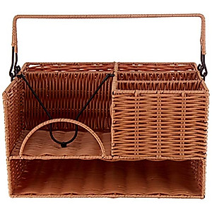 KOVOT Poly-Wicker Tabletop Cutlery Organizer | Woven Polypropylene | Measures 13.5" x 11" x 7.5"