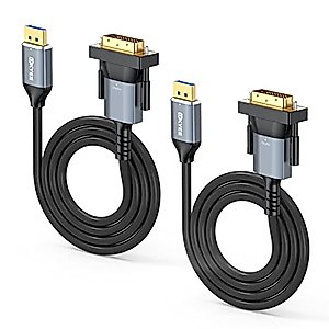 UKYEE DisplayPort to DVI Cable 3ft 2-Pack, Display Port to DVI Adapter Male to Male, High Speed Gold-Plated DP to DVI Cable Compatible with PC, Laptop, HDTV, Projector, Monitor, More-Gray