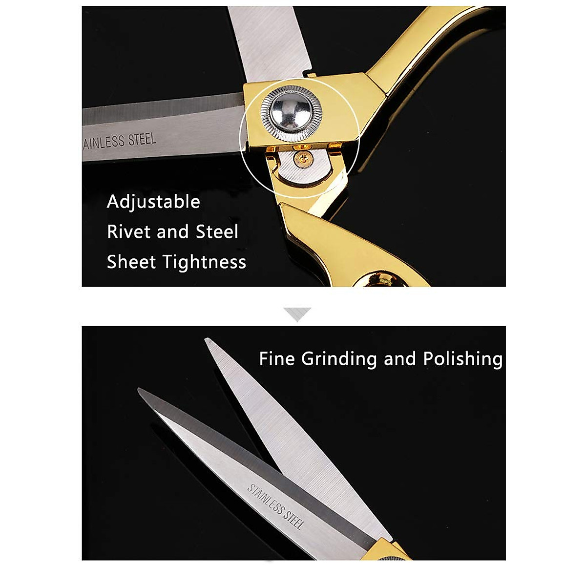 8-inch Tailor Scissors Gold-plated Tailor Scissors Alloy Clothing Wire Cloth Tailor Scissors Multipurpose Scissors