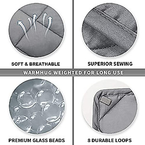 WarmHug Weighted Blanket King Size 15 lbs 86" x 92" for Couples and Adults - Cooling Breathable Heavy Blanket with Premium Glass Beads, Grey
