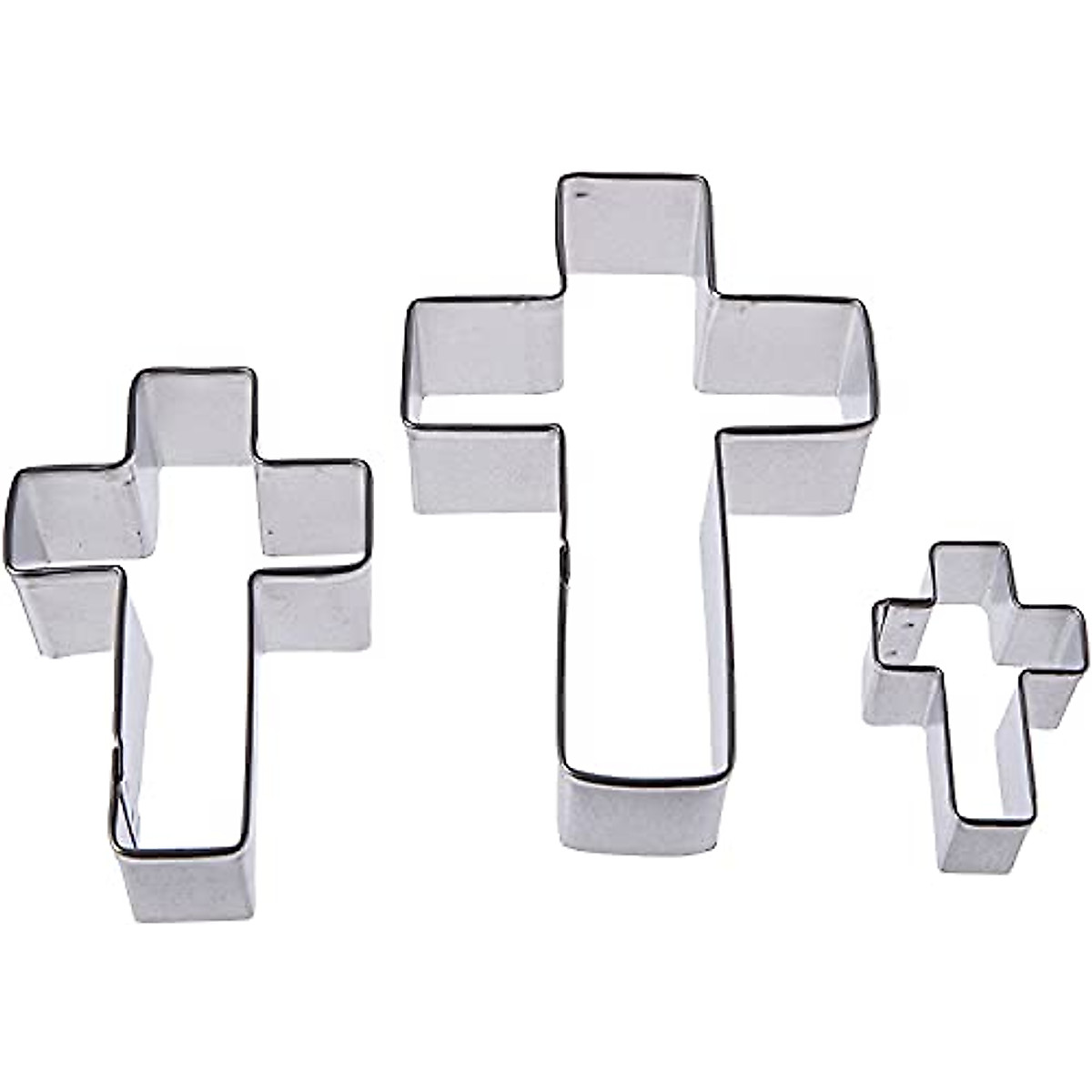 R&M International Cross Cookie Cutters, Assorted Sizes, 3-Piece Set