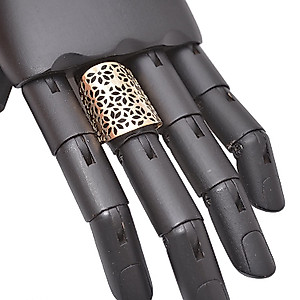 Spinningdaisy Gold Plated Adjustable Wide Filigree Floral Ring