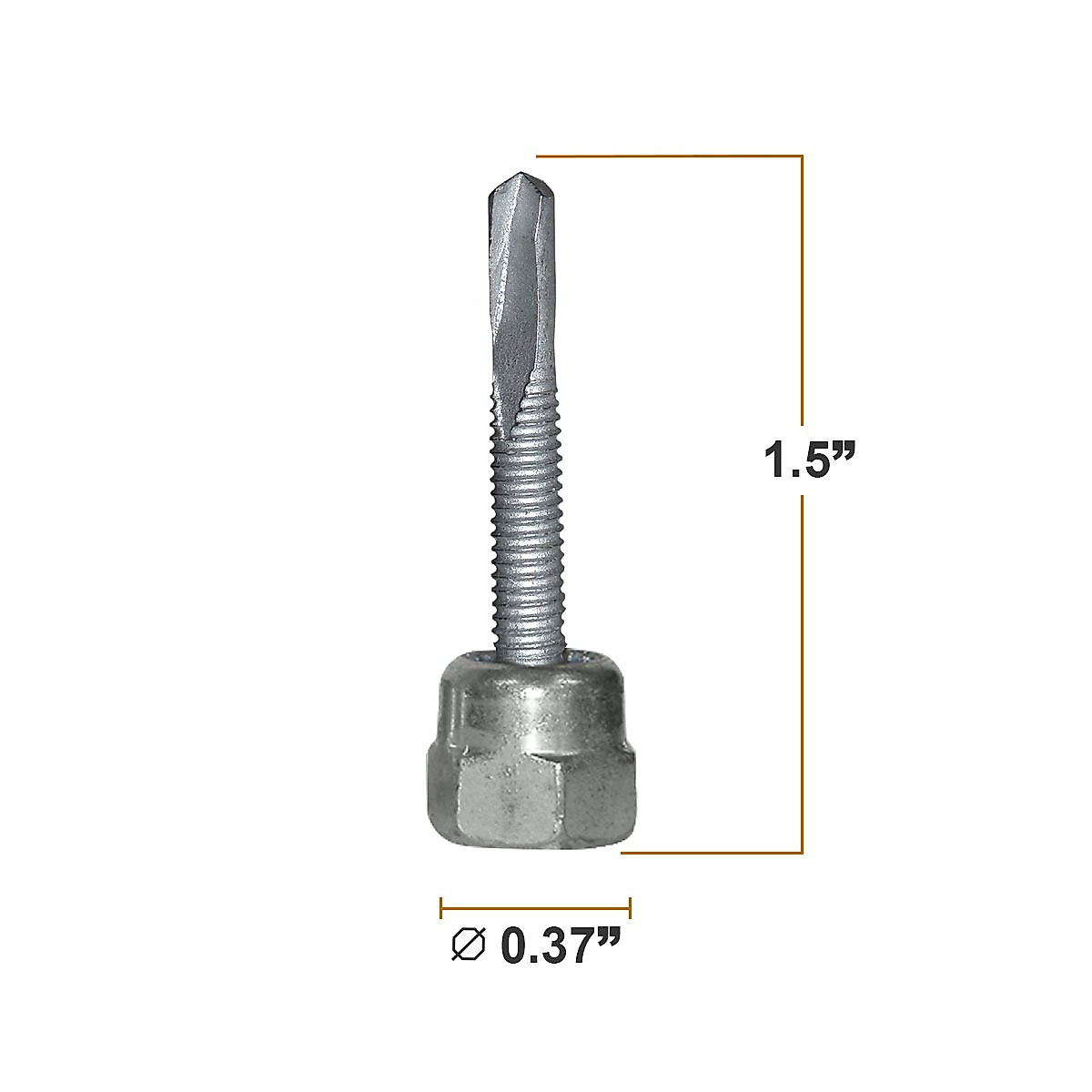 Everflow Sammys 8037957-25 DSTR 1-1/2 3/8 Inch Screw Vertical Threaded Rod Anchor Designed for Steel Structure, Steel, Electro-Zinc, Corrosion Resistance, 12-24 x 1-1/2 Inch Screw Length (pack of 25)