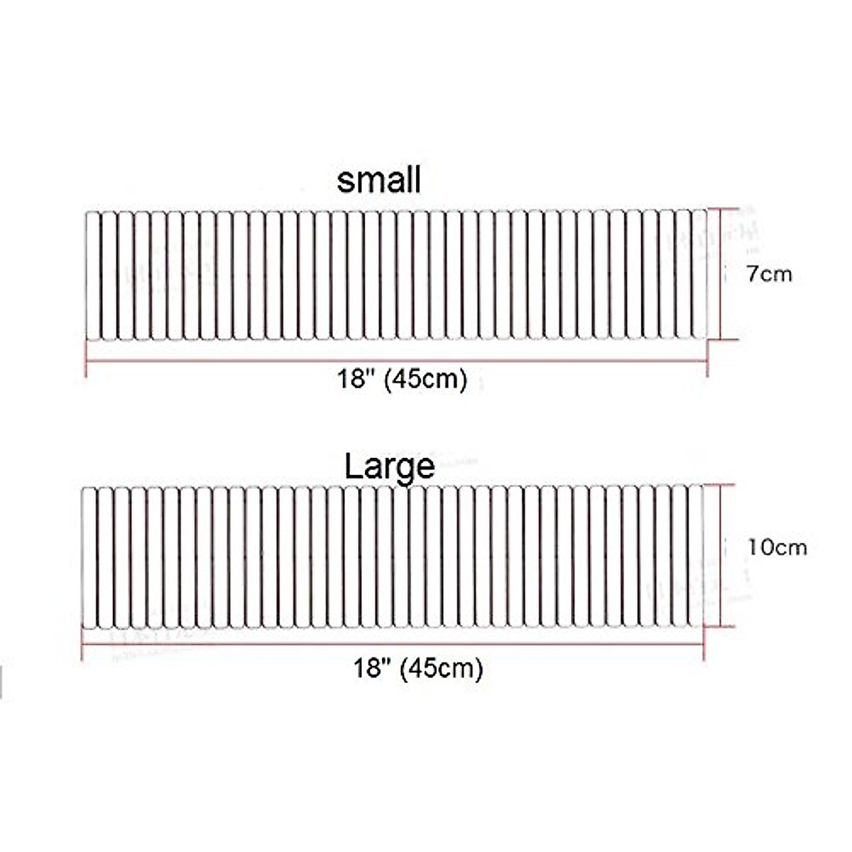 Duroetui Adjustable Plastic Drawer Closet Grid Divider Tidy Organizer Container Home Storage (45cm X 10cm ( 18" X 4" ), White)