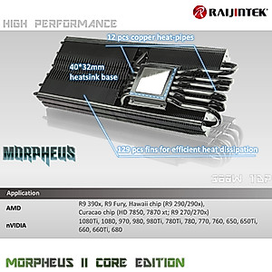 Raijintek Compatible Morpheus II Core Black Heatpipe VGA Kühler