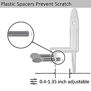 Upcanso 6 PCS Mattress Non Slip Gaskets Metal Pad Helps Stop Mattress and Topper from Sliding, Easy to Install, Strong Durable Iron Baffle Grips Prevent Slipping, White