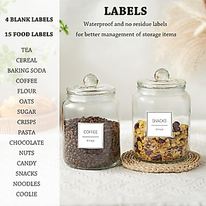 FyndraX Half Gallon Large Glass Jars with Lids, Airtight Storage Clear Containers for Cookie, Candy, Flour, Sugar, Coffee, Food Organization Canisters for Kitchen, Laundry Room and Pantry, Set of 2