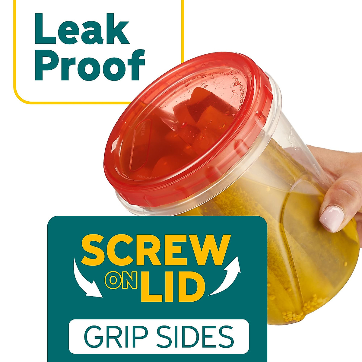 ELEGANT DISPOSABLES Twist Top Food Storage Containers 32 oz 12 Pack Plastic Freezer Storage Containers Leakproof Reusable with Screw on Colored Lids 3 Colors