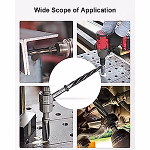 1/2" Drill Bridge/Construction Reamer Bit with 1/2" Shank HSS Taper Chucking Reamer Bit Tool for Steel Metal Wood Alloy Drilling Hole