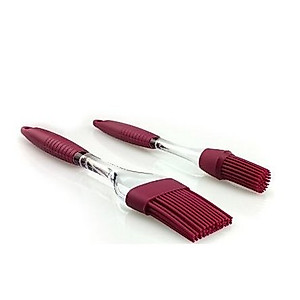 Original Eco-Friendly 2 Piece Set Silicone Basting Brushes & Pastry Brush for Cooking, Baking & Grilling, Heat-Resistant Cooking Brushes for Grilling, BBQ & Cooking, Burgundy Wine Non-stick & Flexible