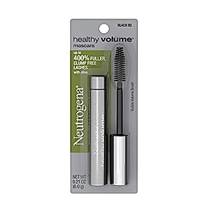Neutrogena Healthy Volume Lash-Plumping Mascara, Volumizing and Conditioning Mascara with Olive Oil to Build Fuller Lashes, Clump-, Smudge- and Flake-Free, Black 02, 0.21 oz