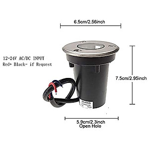 QUANS 3W Watt 12V 24V DC AC Low Voltage in Ground Well Outdoor LED Light, in-Ground Landscape Lighting Spotlight for Deck, Step, Pathway, Driveway, Garden, Yard, Patio (Warm White, 12 Pack)