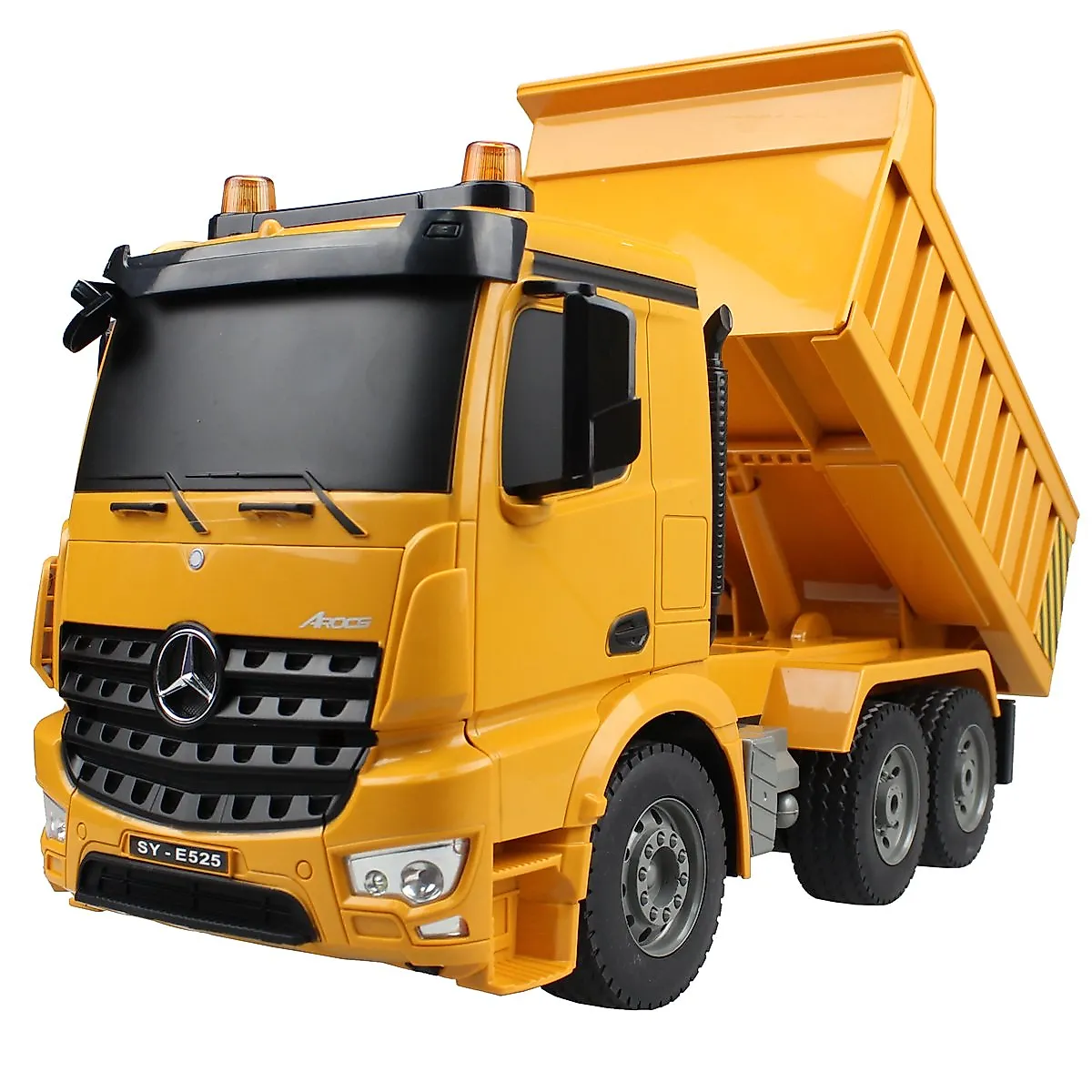 fisca Remote Control Truck, 1/20 Scale 6 Channel 2.4Ghz RC Dump Truck Construction Vehicle Toy with LED Lights and Simulation Sound for Kids