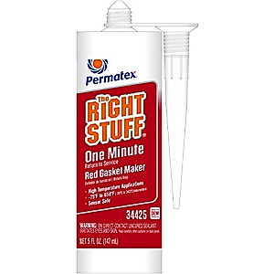 Permatex 34425 Right Stuff 1 Minute Red High Temperature Gasket Maker, 5 oz