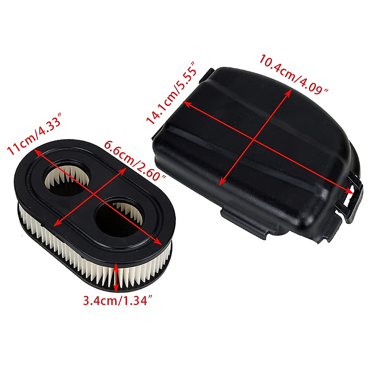 Air Cleaner Cover Filter Kit compatible for Husqvarna 550EX 725EXI 625EX 675EX 140cc Lawn Mower 593260 594106