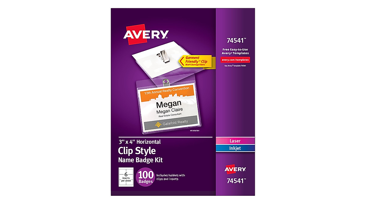 Avery Customizable Name Badge Clips - Perfect for Professional Events