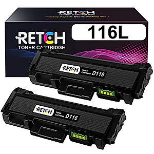 RETCH Compatible Toner Cartridges D116L Replacement for Samsung MLT-D116L D116L MLT116L for Xpress SL-M2835DW SL-M2825DW SL-M2885FW SL-M2825ND SL-M2875FW SL-M2625D SL-M2875FD Printer (2 Black)