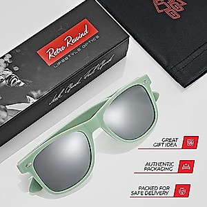 Retro Rewind Polarized Sunglasses for Men and Women - UV Protection Classic Mens Womens Sun Glasses - Cool Vintage 80s Shades