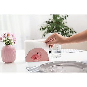 Ceramic Flamingo Standing Napkin Holder & Flamingo Spoon Rest