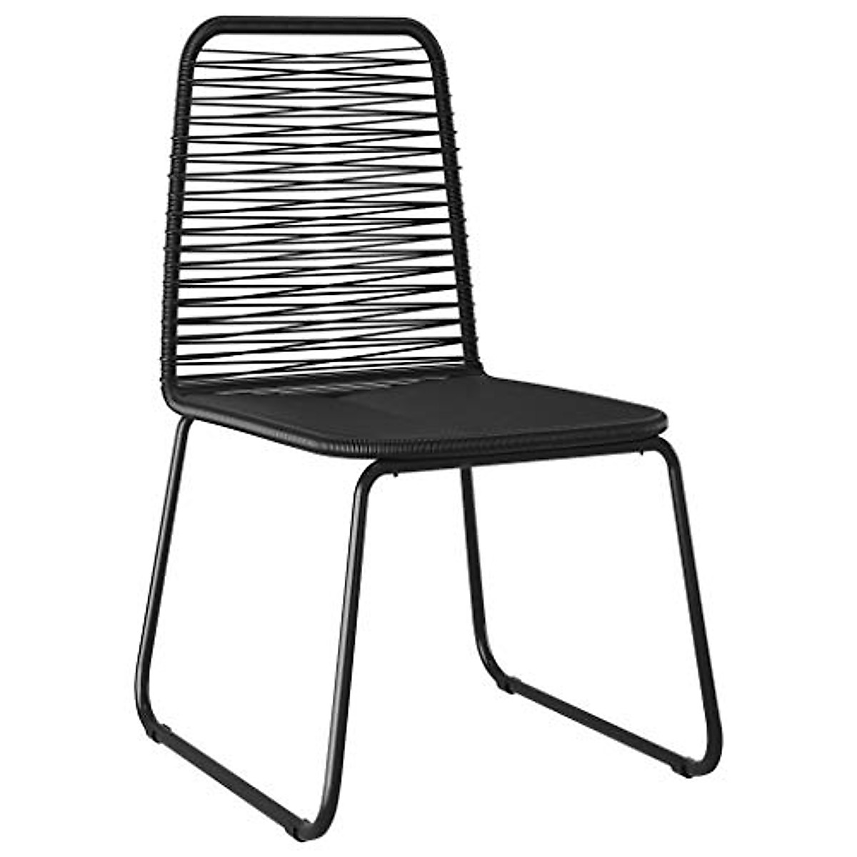YUHI-HQYD Patio Chairs 6 pcs,Bar Chairs, Visitor Chair,Coffee Chair,Outdoor Dining Chairs,Banquet Chair,Suitable to Decorate Kitchen,Bistro,Coffee Shops,Office Room, Poly Rattan Black