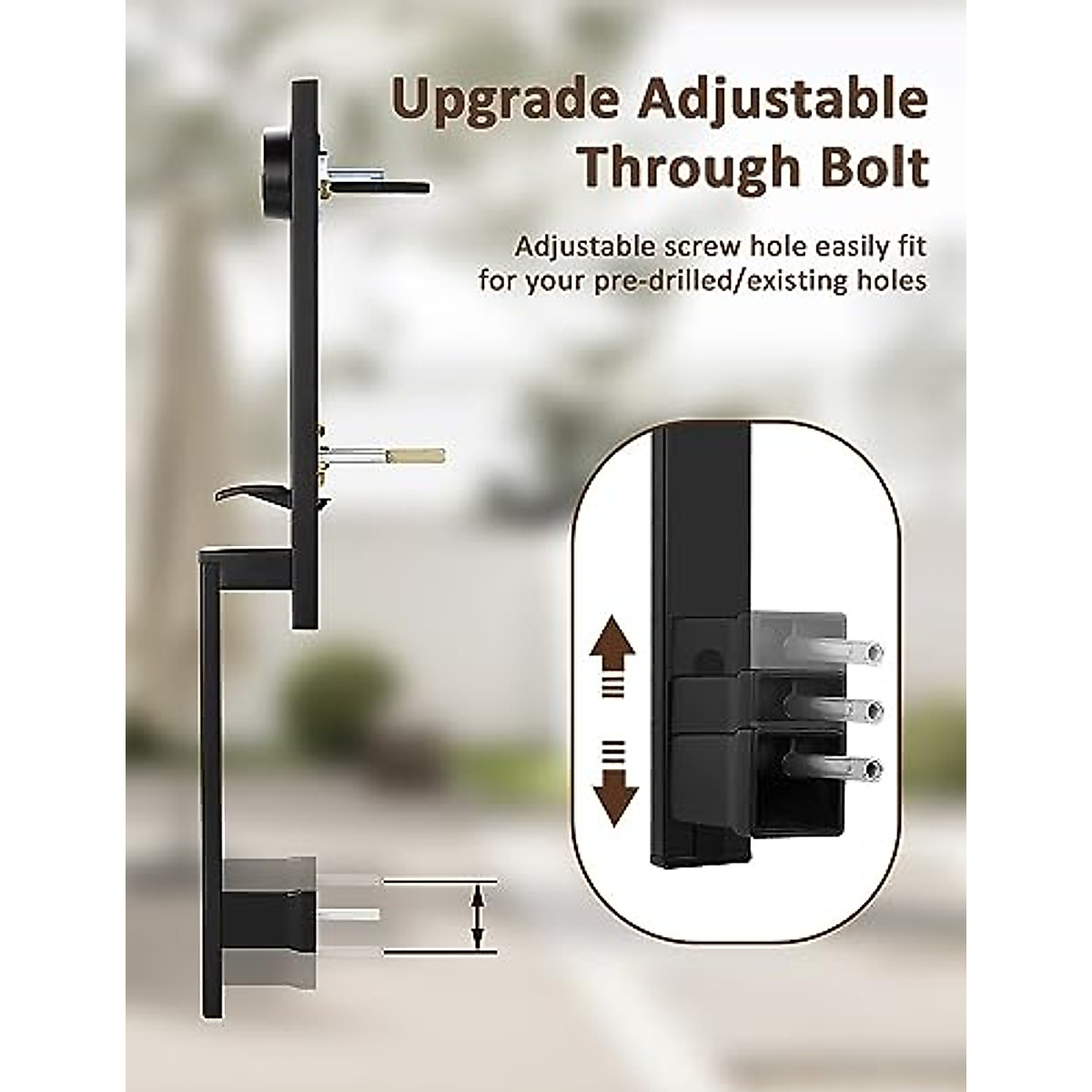 Tinewa Full Escutcheon HandleSet Front Door Entry Handle and Deadbolt Lock Set Slim Square Single Cylinder Deadbolt and Lever Heavy Duty – Matte Black Finish