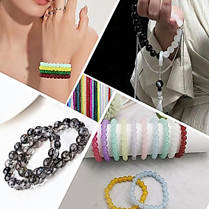 Natonhi 1400pcs 30 Color Glass Beads for Jewelry Making, 8mm Round Crystal Glass Bracelets Making Kit Suitable for Beginner Bracelet Making