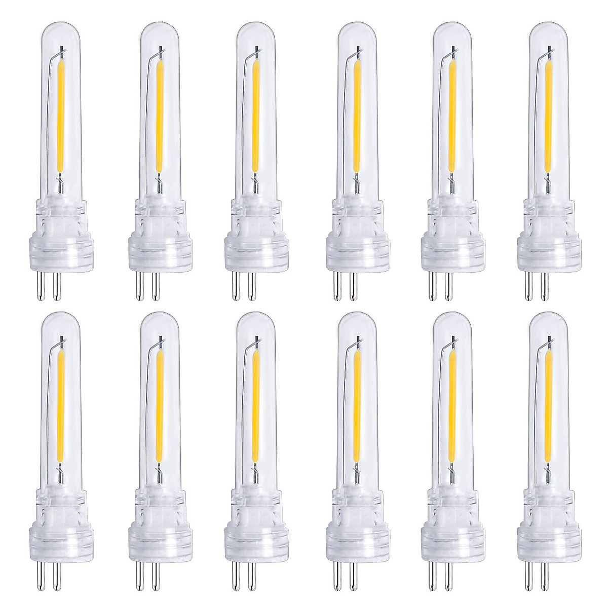 CXLHO String Lights Replacement LED Bulb Filament 12 Packs, 2700K Warm White, S14 Light Bulb Accessories, Shatterproof Waterproof and Dimmable