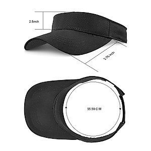 3 Pieces Sun Visor Hats for Women Men Adjustable Sports Athletic Visor Baseball Cap for Hiking Running Tennis Outdoor Black, White, Grey