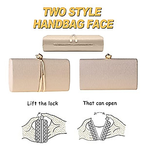 PS PETITE SIMONE Evening Bag Rhinestone Silver Clutch Glitter Gold Clutch Purses for Women Evening Formal Wedding Party