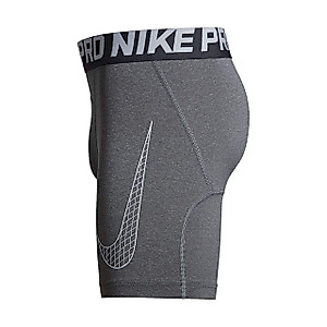 Nike Kids Boy's Pro Shorts (Little Kids/Big Kids) Carbon Heather/White MD (10-12 Big Kids)