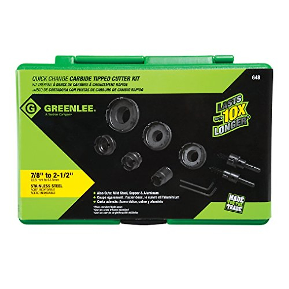 Greenlee - Carbide Cutter, Qck Chnge, 8Pc, Hole Making (648)