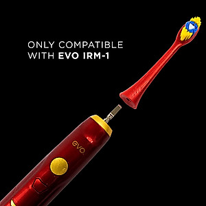 EVO IRM-1 Replacement Toothbrush Heads, Marvel Iron Man Electric Toothbrush Heads, Toothbrush Refill Brush Heads