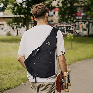 N NEVO RHINO Waterproof Sling Bag Crossbody Sling Backpack,Casual Shoulder Bag for Men,Women Hiking Daypack,Outdoor,Travel