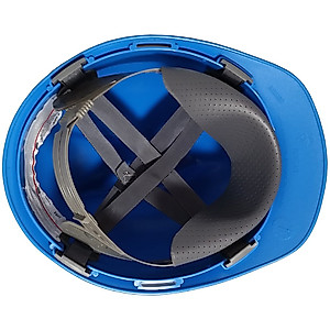 MSA V Cap Style Hard Hats with Lightweight Staz-On Suspension with Tote Bag - Blue