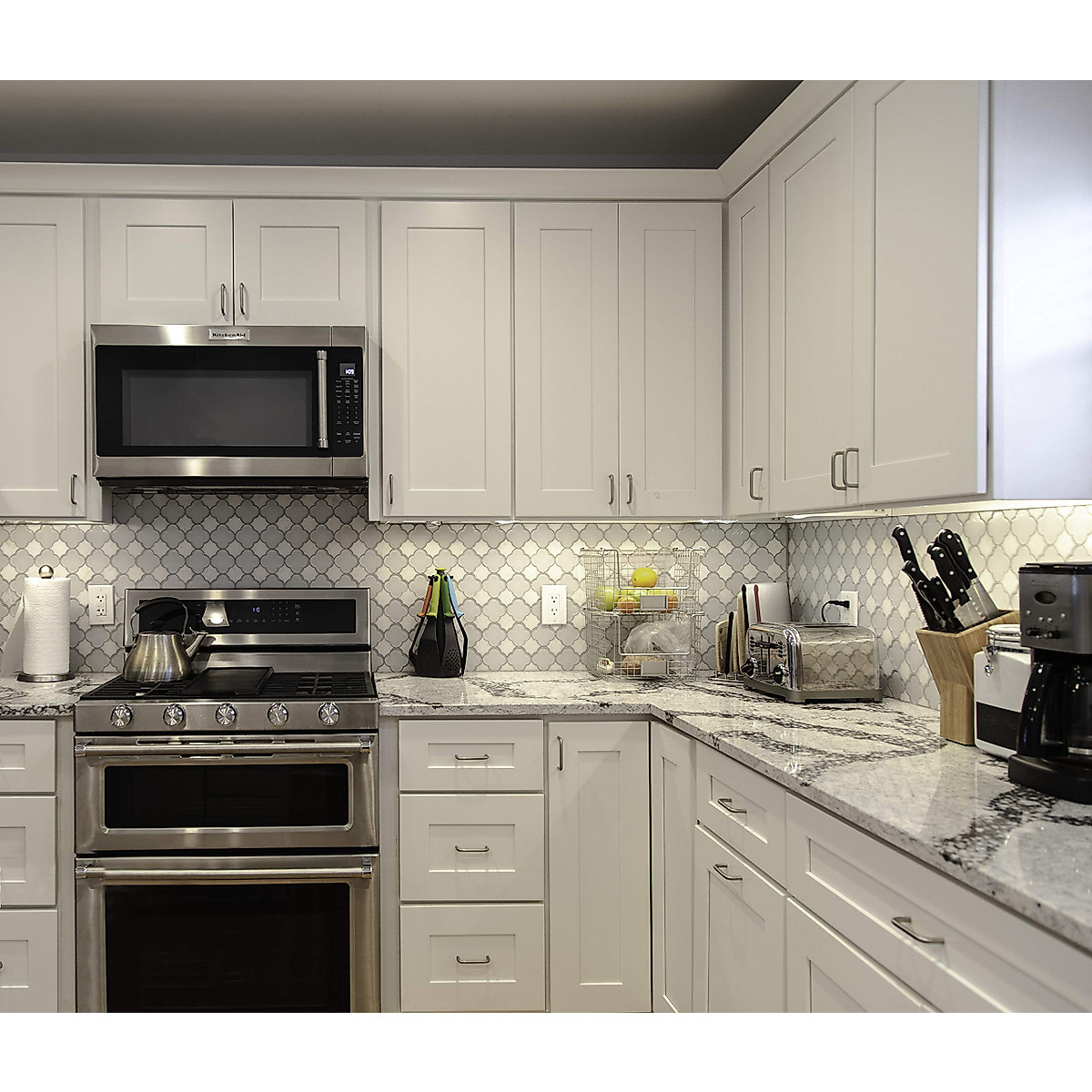 Brookings Shaker Unassembled Wall Kitchen Cabinet W2736, 27 W x 12 D x 36 H, Painted White, Solid Wood, Design House, 543140