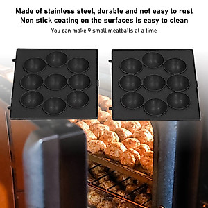 9 Hole Baking Pan, Non Stick Meatball Baking Tray Stainless Steel Octopus Meatball Grill Pan Cooking Plate
