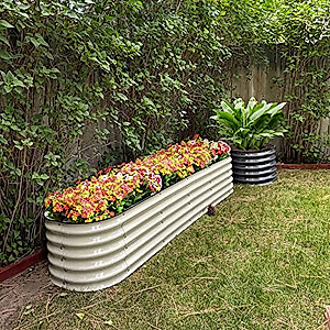 CDEN Aluzinc Raised Garden Bed Kit,Planter Raised Bed,17" Tall,9 in 1 Series for Flowers、Vegetables、Fruites（Starry Grey）.