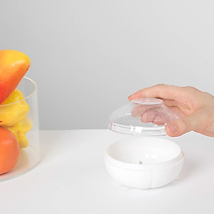 Vegetable and Fruit Storage Containers for Fridge, BPA Free Fresh reusable Food Savers, Onion Storage Container 、Garlic Saver、Tomato Saver and Lemon Keeper，Refrigerator Vegetable Crisper (Circular)