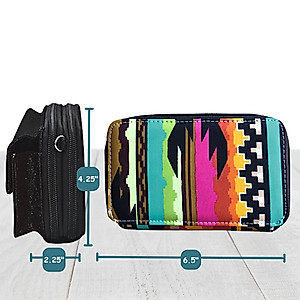 NGIL Canvas All in One Wallet, Wallet, Women Wallet, Wristlet Wallet, Zippered Wallet for Women (Desert Serape-Black)