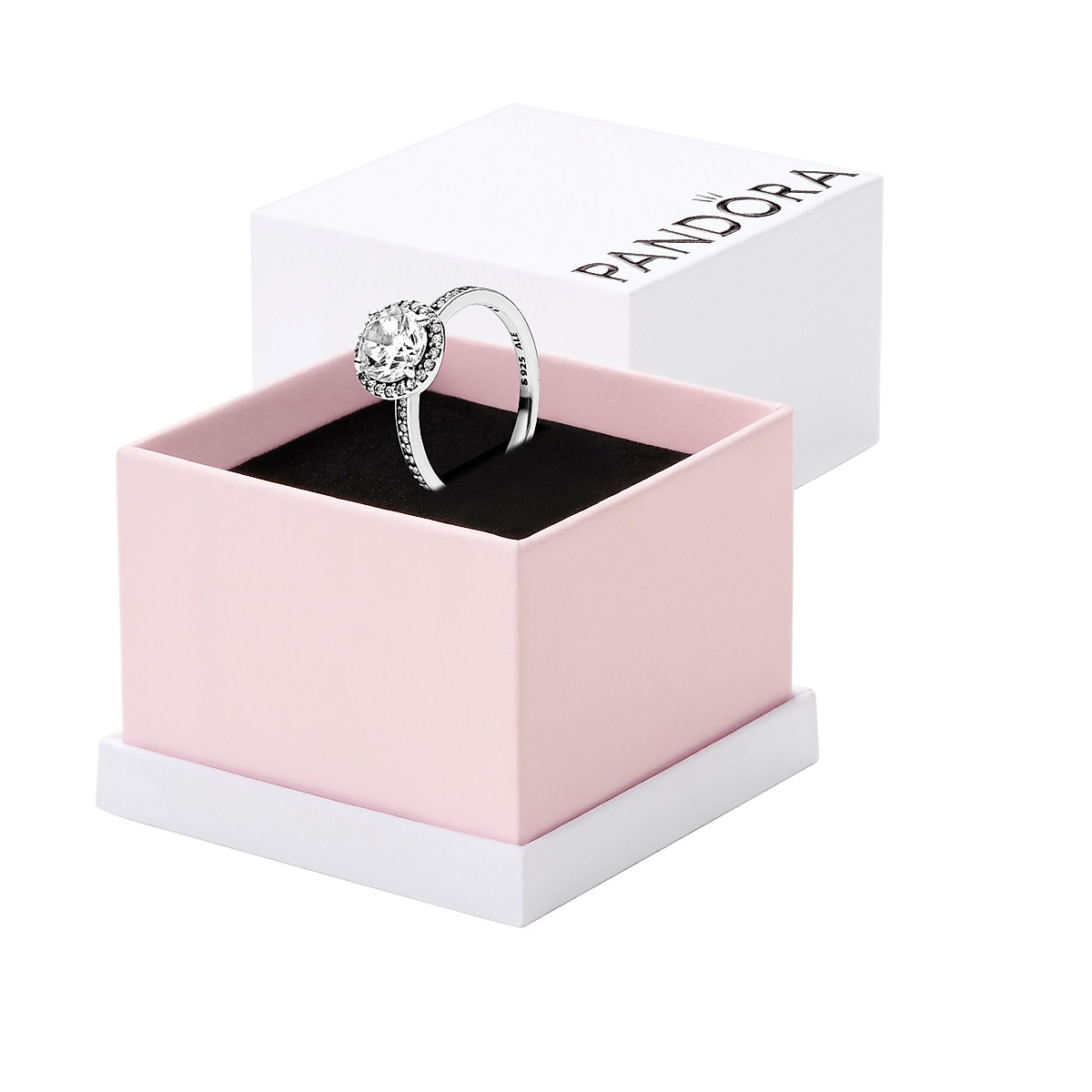 PANDORA Round Sparkle Halo Ring - Silver Ring for Women - Sterling Silver with Clear Cubic Zirconia - Gift for Her - Jewelry for Women with Gift Box - Size 8.5