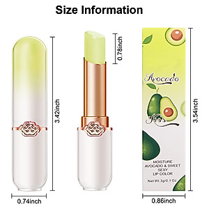 BINGBRUSH 2 Pcs Avocado Green Color Changing Lipstick Queen,PH Mood Long Lasting Labiales Lip Gloss Lip Balm Tinted Magic Lip Stain Makeup Moisturize Lipstick Set for Women