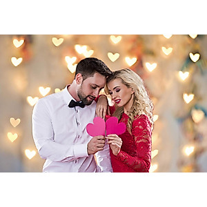 CYLYH 7x5ft Valentine's Day Backdrop Love Heart Bridal Shower Birthday Wedding Party Love Heart Wall Decor Banner Kid Newborn Baby Birthday Party Decor Banner D520